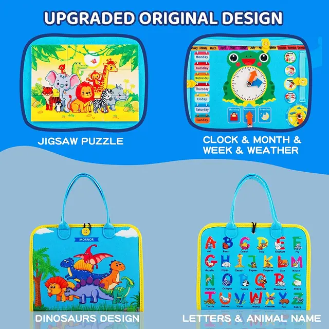 Dinosaur Theme Busy Book – Felt Educational Busy Book for Toddlers ...